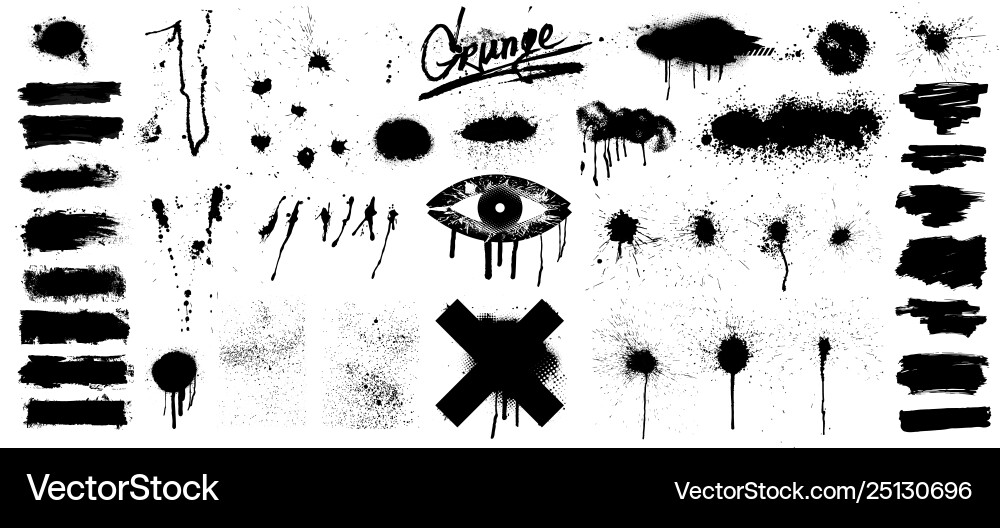 Collection black paint Royalty Free Vector Image