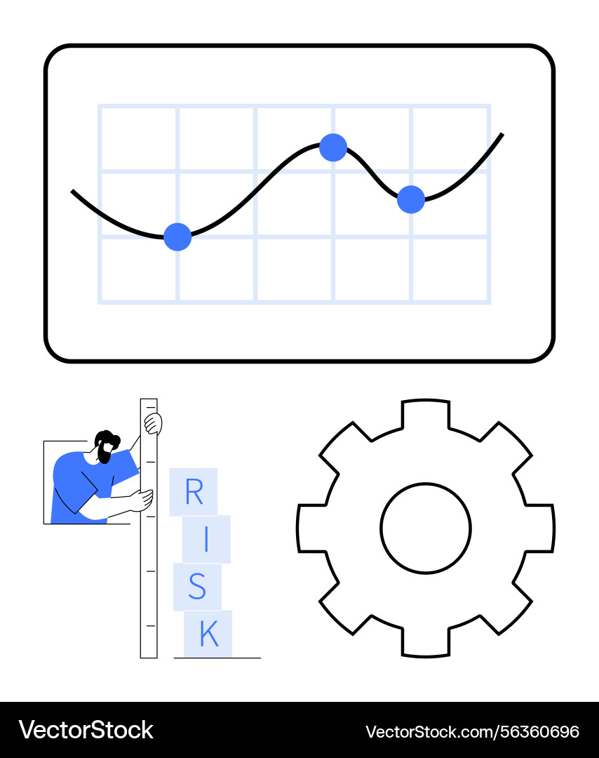 Data analysis with growth chart risk assessment Vector Image