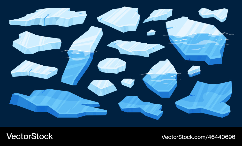 Frozen arctic cracked ice background Royalty Free Vector