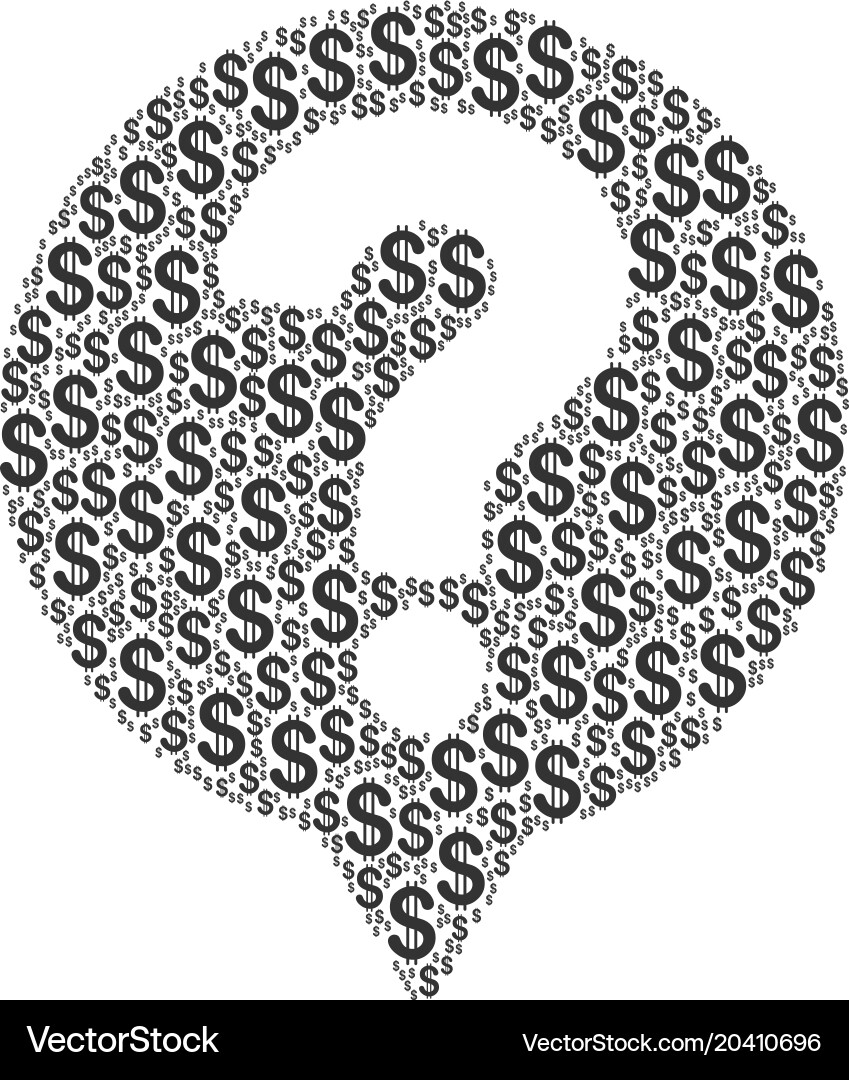 Help balloon collage of dollar Royalty Free Vector Image