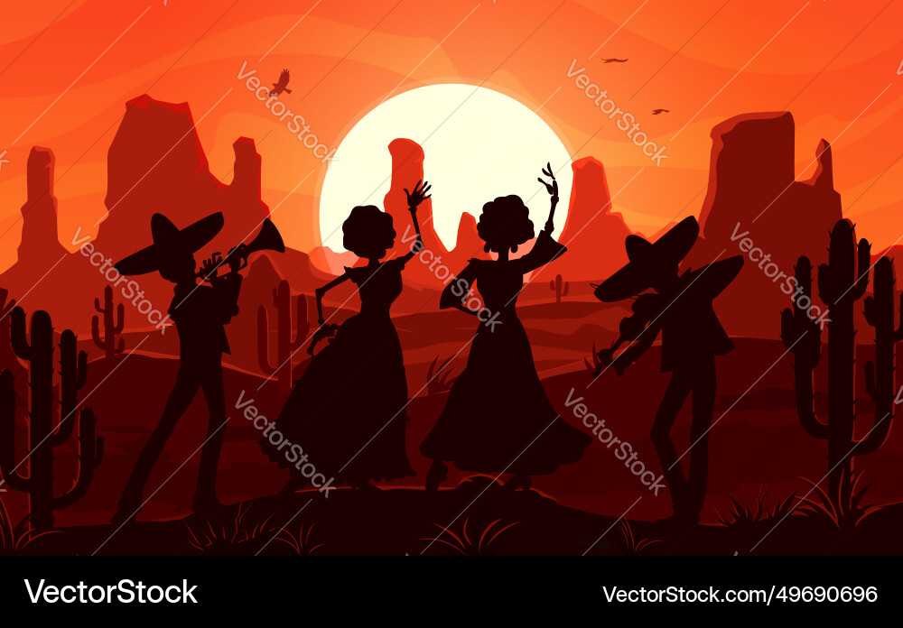 Mexican Desert Vector Mexican Desert Paper Cut Landscape With