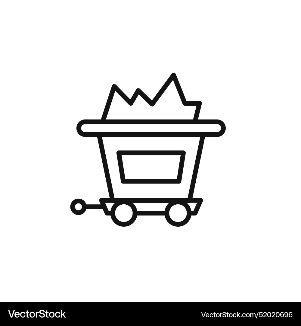 Mining cart icon outline collection in black Vector Image