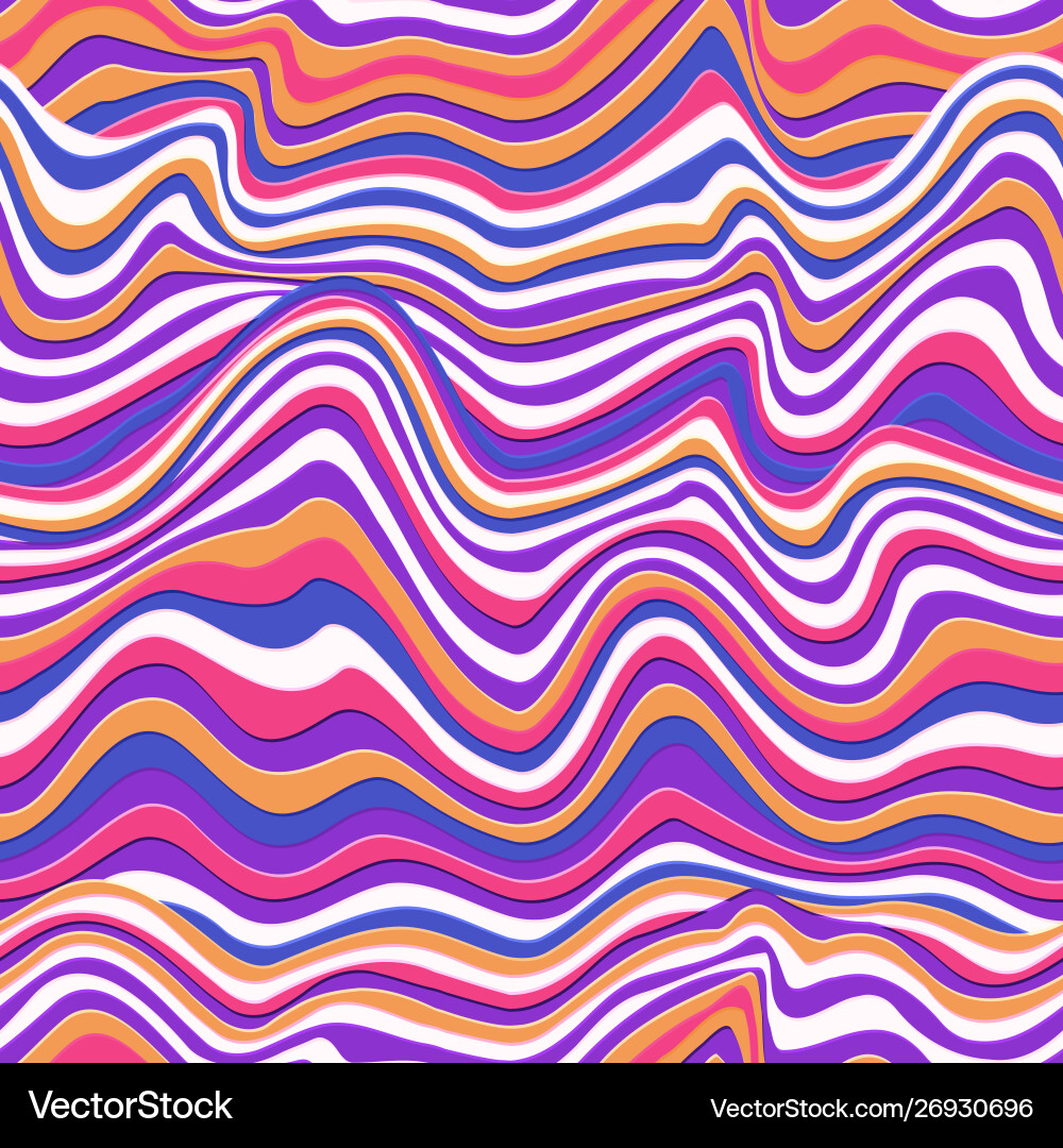 Pink color curved lines seamless pattern Vector Image