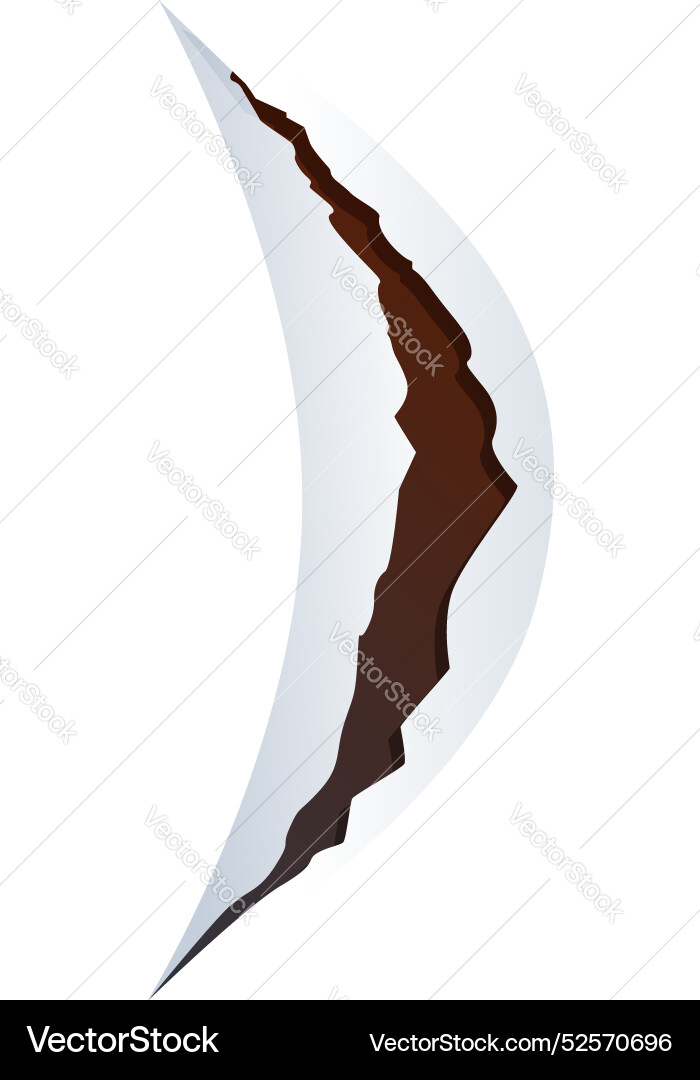Ripped paper revealing a dark brown background Vector Image