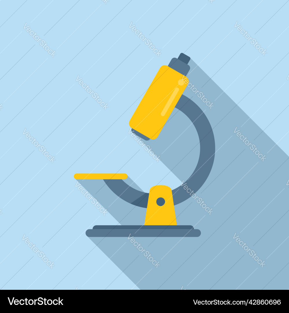 School microscope icon flat examination Royalty Free Vector