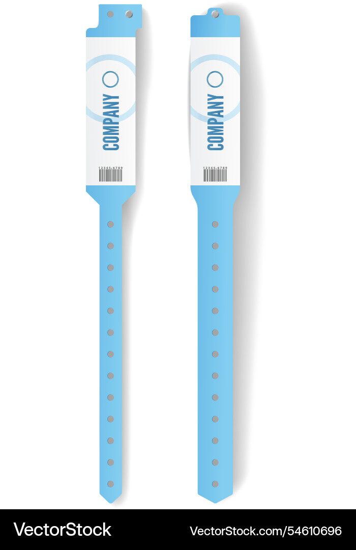 Two light blue vinyl wristbands for events Vector Image