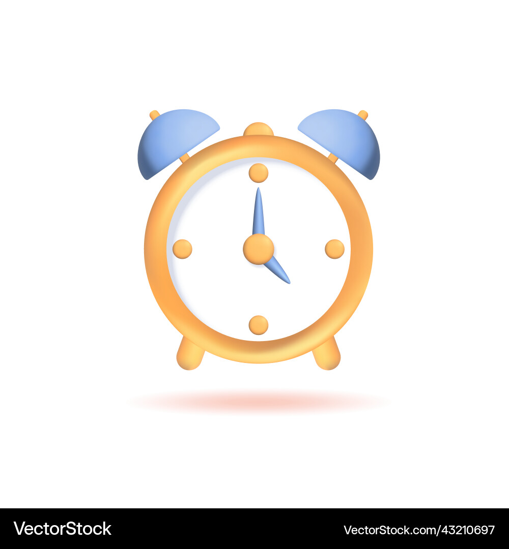 3d alarm clock social media icon countdown Vector Image