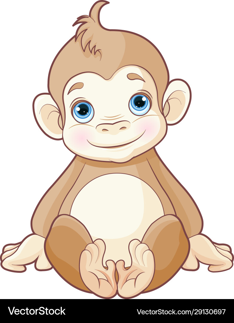 Adorable Baby Monkey Illustration Royalty Free Vector Image