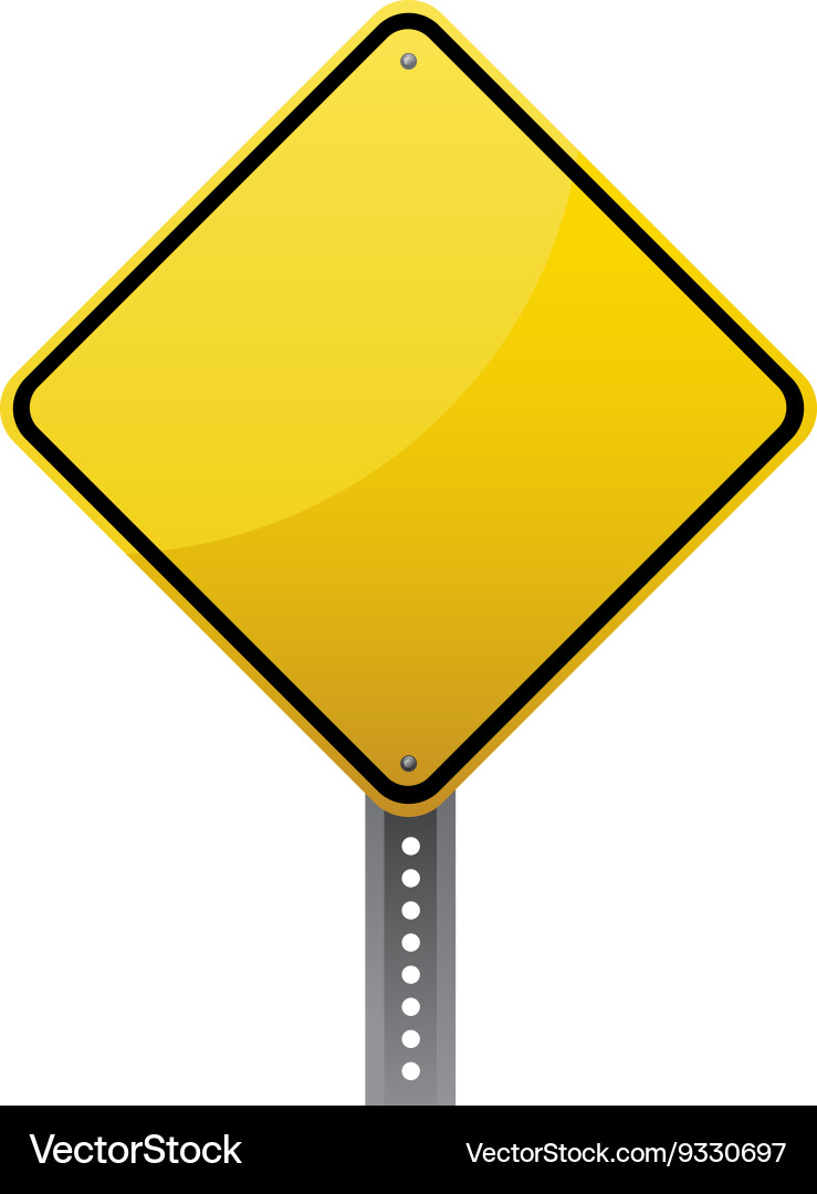 Blank glossy road sign Royalty Free Vector Image