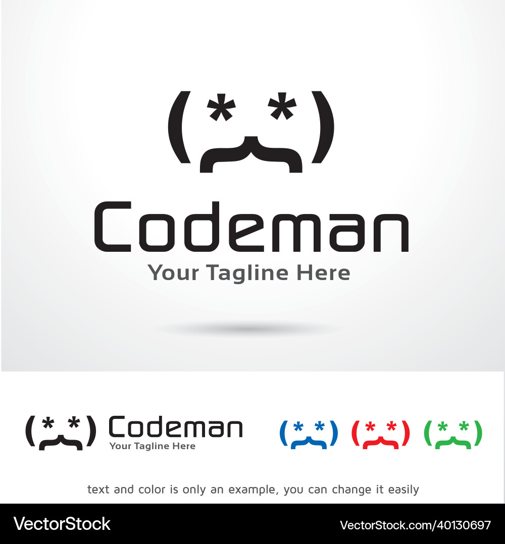 Code man logo template Royalty Free Vector Image