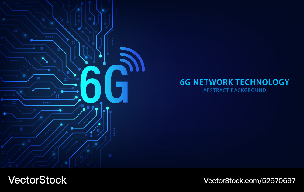 Concept of 6g network abstract background Vector Image