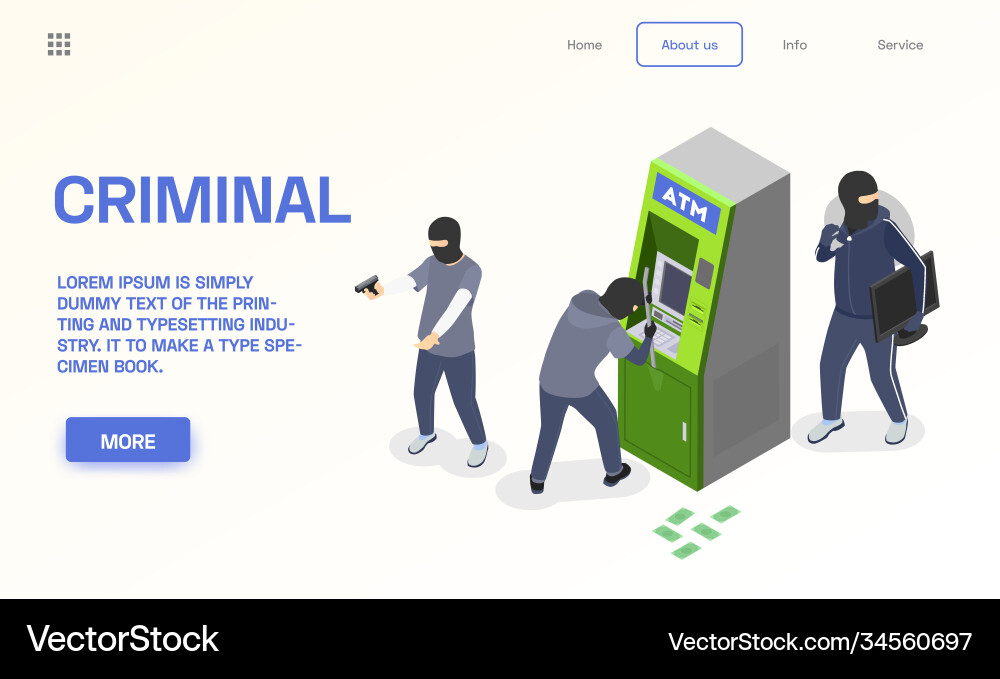 Criminals isometric concept Royalty Free Vector Image