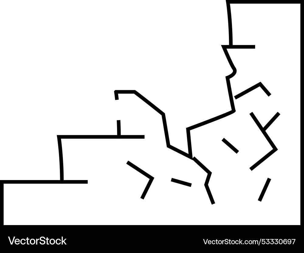 Damaged stair icon color Royalty Free Vector Image