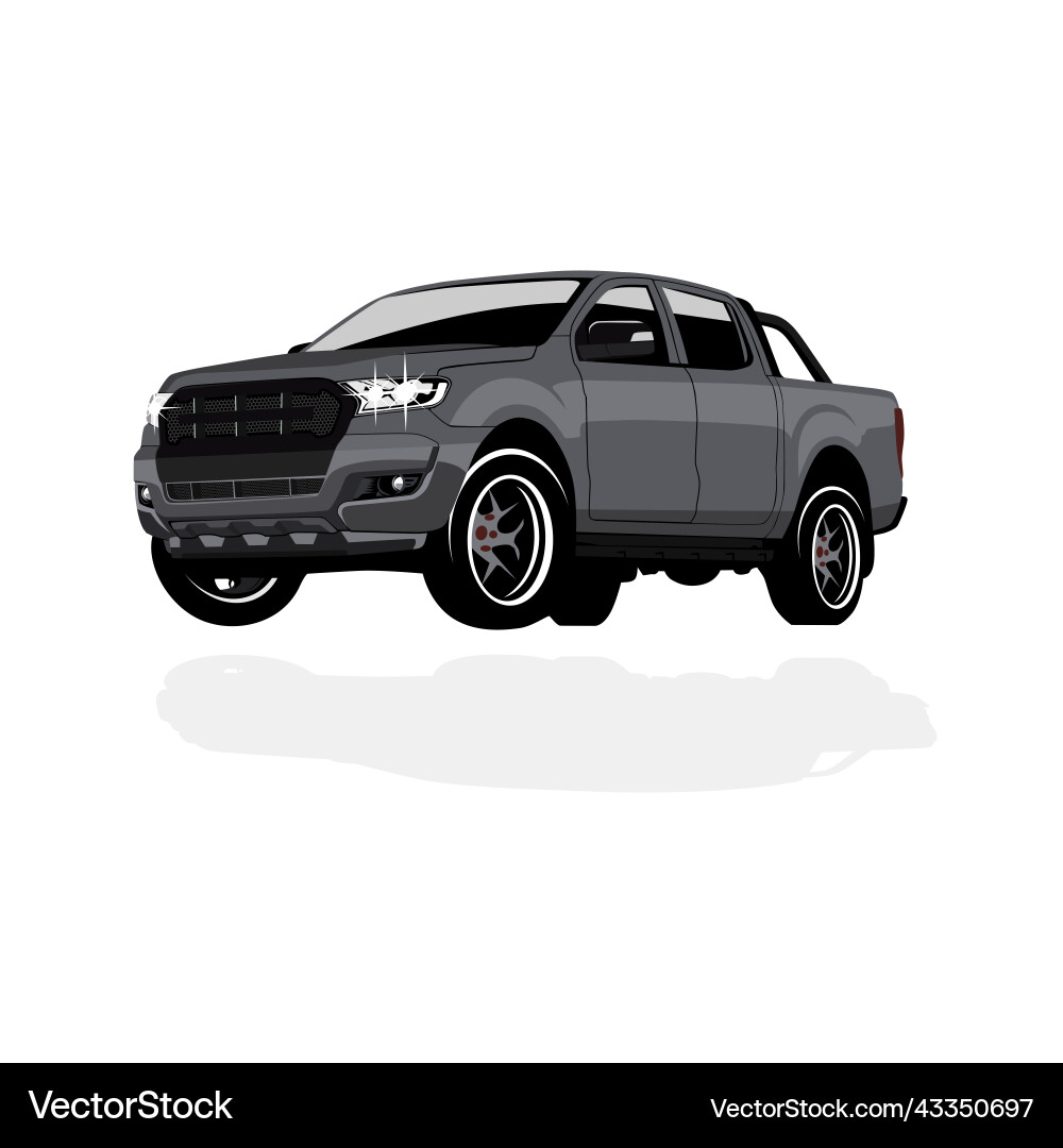 Double cabin truck car Royalty Free Vector Image