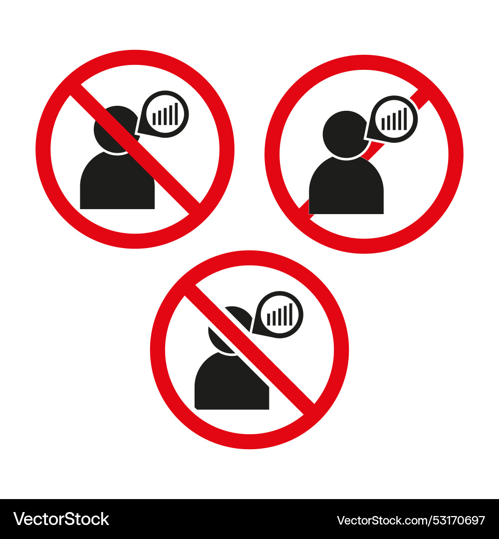 No talking icons speech with chart symbols red Vector Image