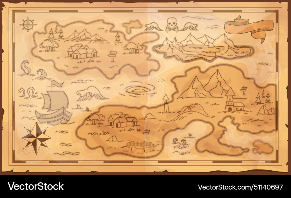 Old vintage map Royalty Free Vector Image - VectorStock