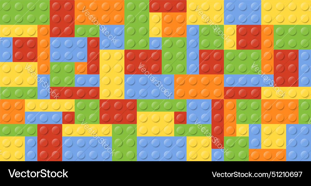 Pattern blocks toy background bricks plastic Vector Image