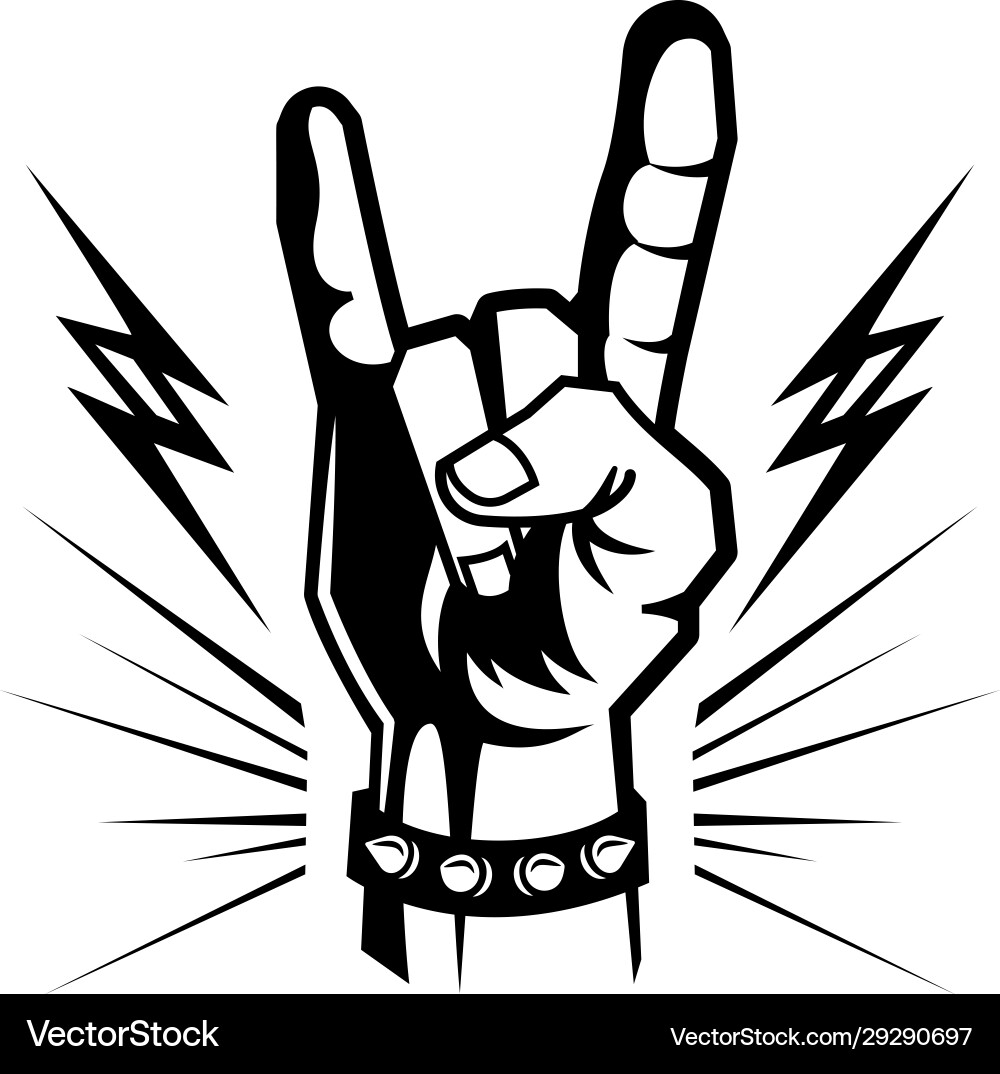 Rock Hand Composition Royalty Free Vector Image
