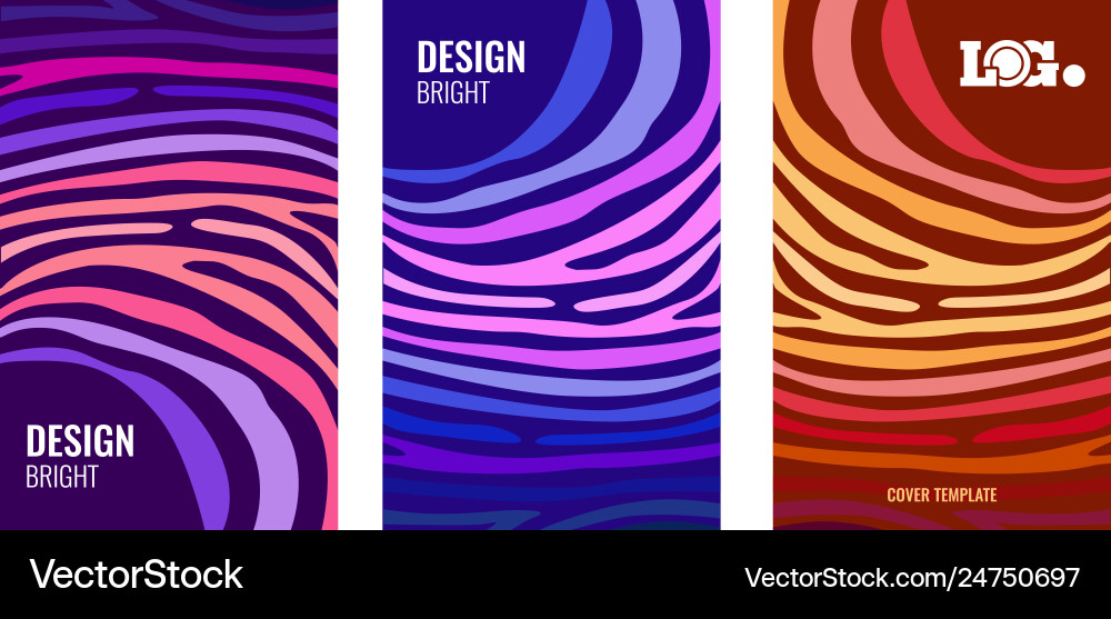Set bright vertical abstract poster color strips Vector Image
