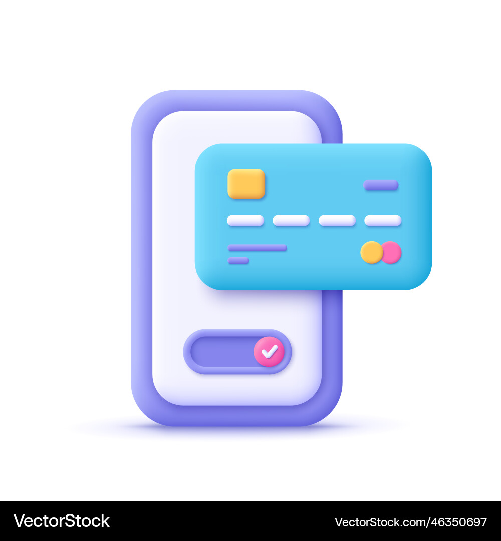 Smartphone or mobile phone and plastic credit Vector Image
