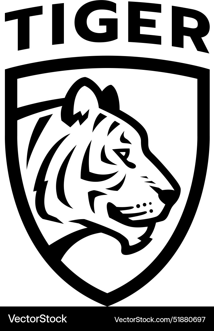 Tiger head sports logo Royalty Free Vector Image