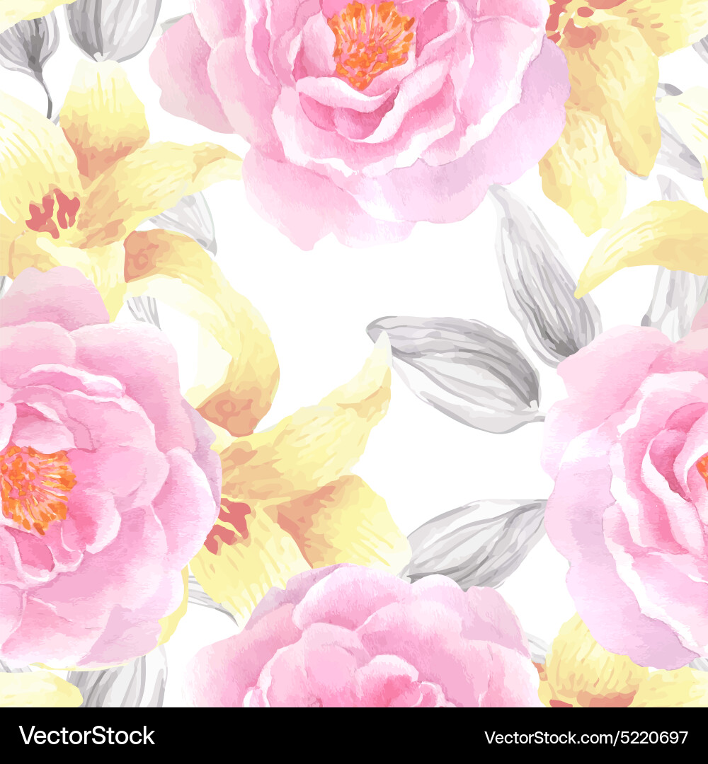 Watercolor Floral Pattern Royalty Free Vector Image