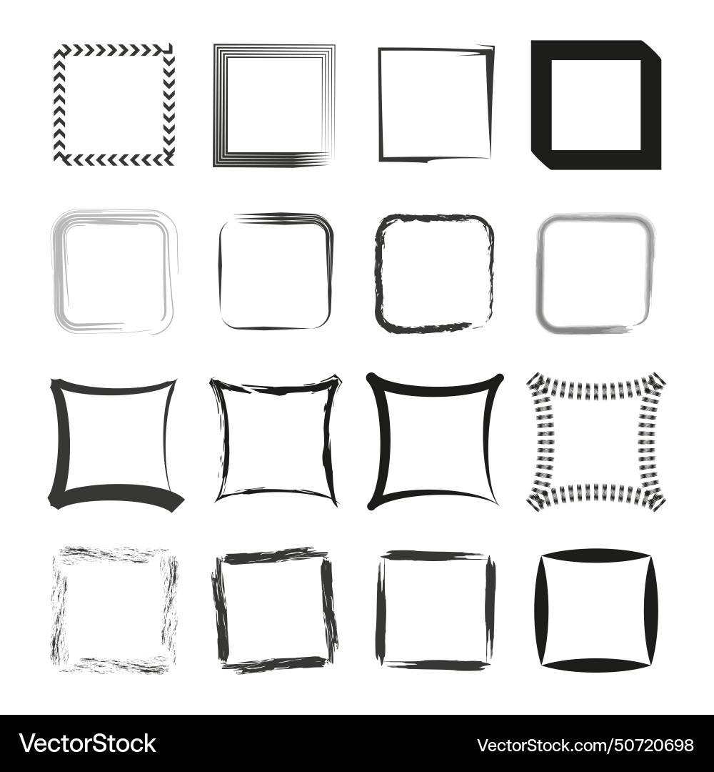 Abstract square frames collection Royalty Free Vector Image