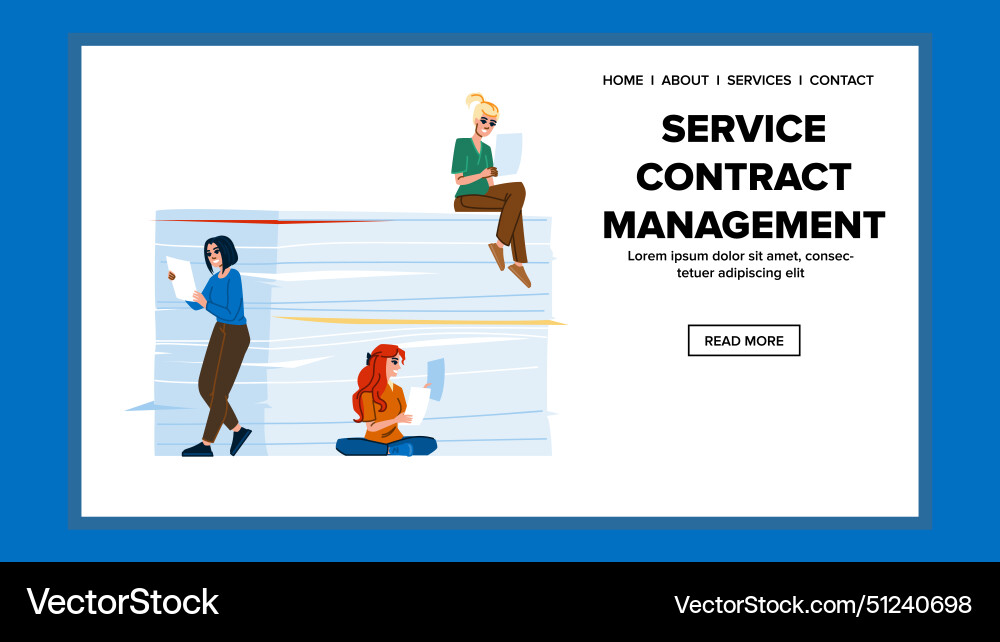 Agreement service contrac management Royalty Free Vector