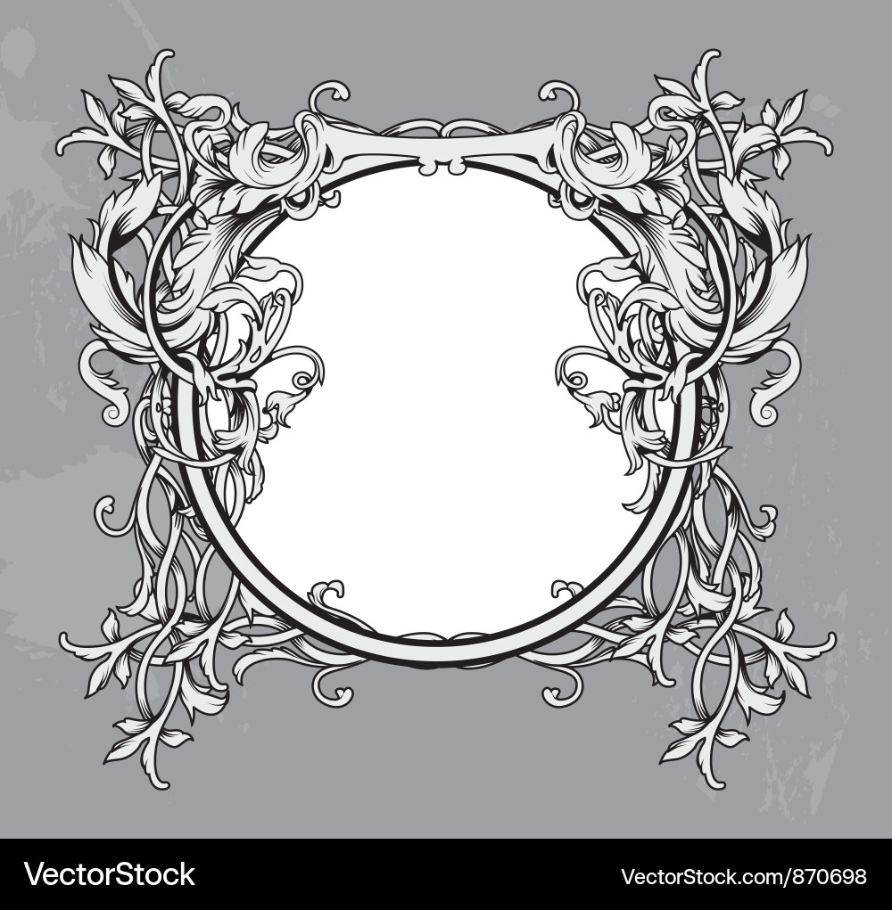 Baroque floral frame Royalty Free Vector Image