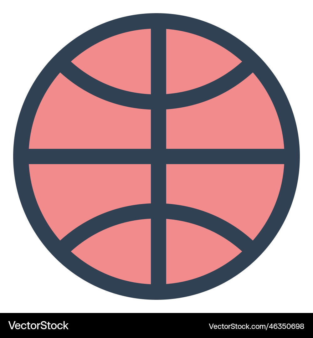 Basketball ball stroke icon Royalty Free Vector Image