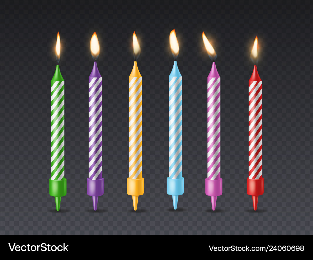 Birthday candle candlelight party cake Royalty Free Vector