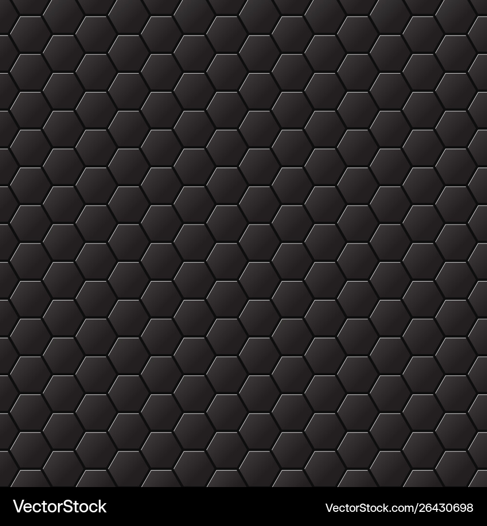 Black Hexagon Honeycomb Pattern Royalty Free Vector Image
