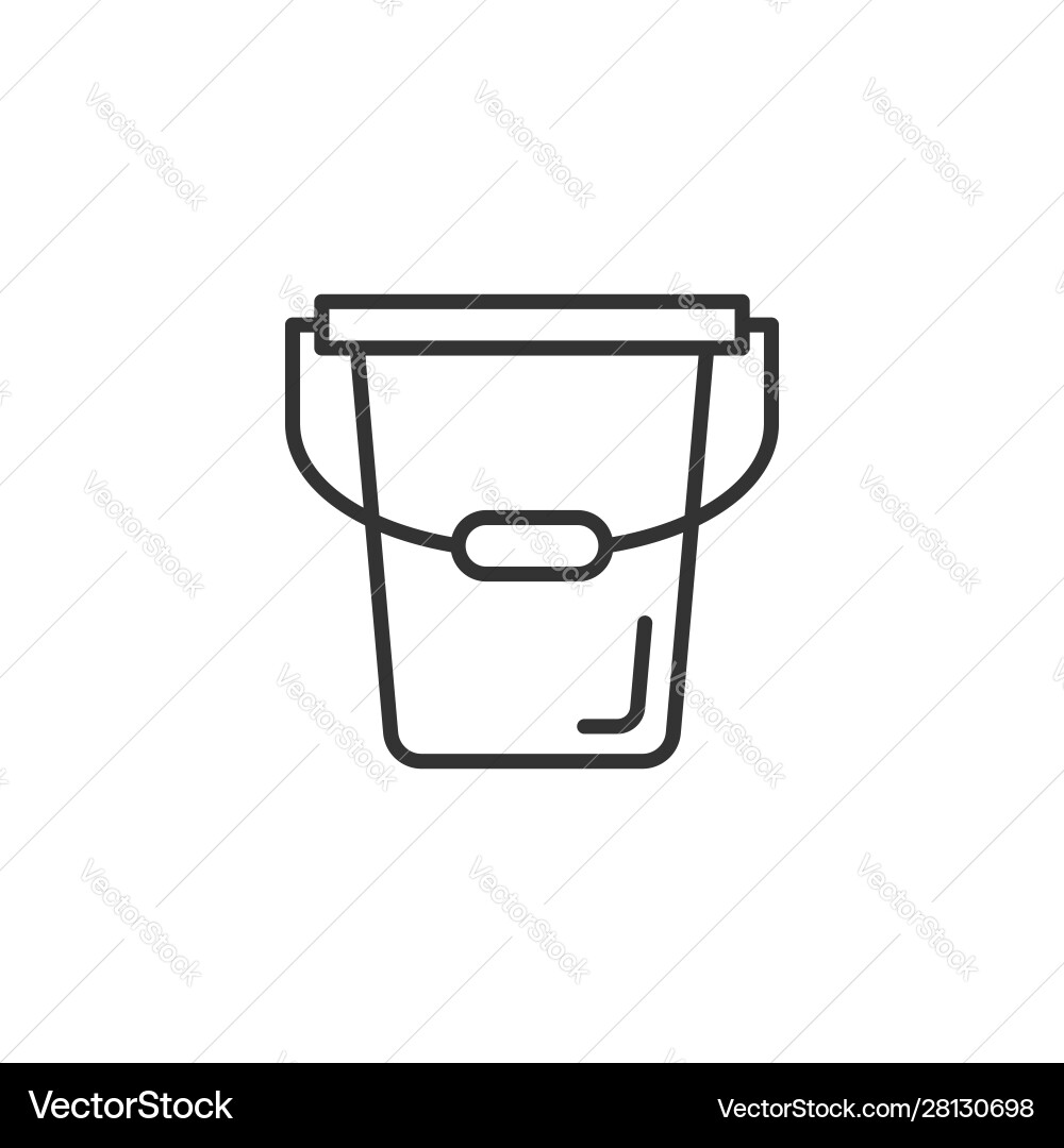 Bucket icon in flat style garbage pot on white Vector Image