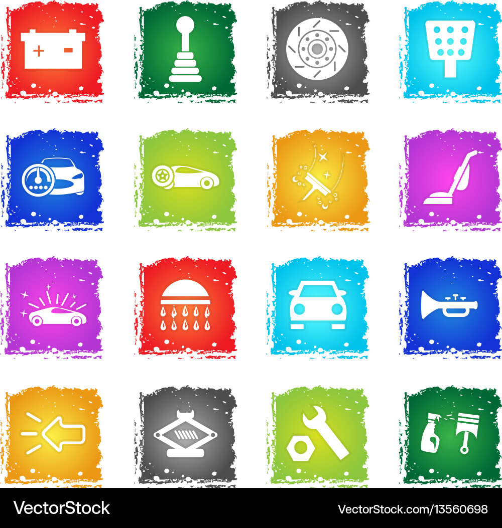 Auto Shop Icon Set Lizenzfreies Vektorbild - VectorStock
