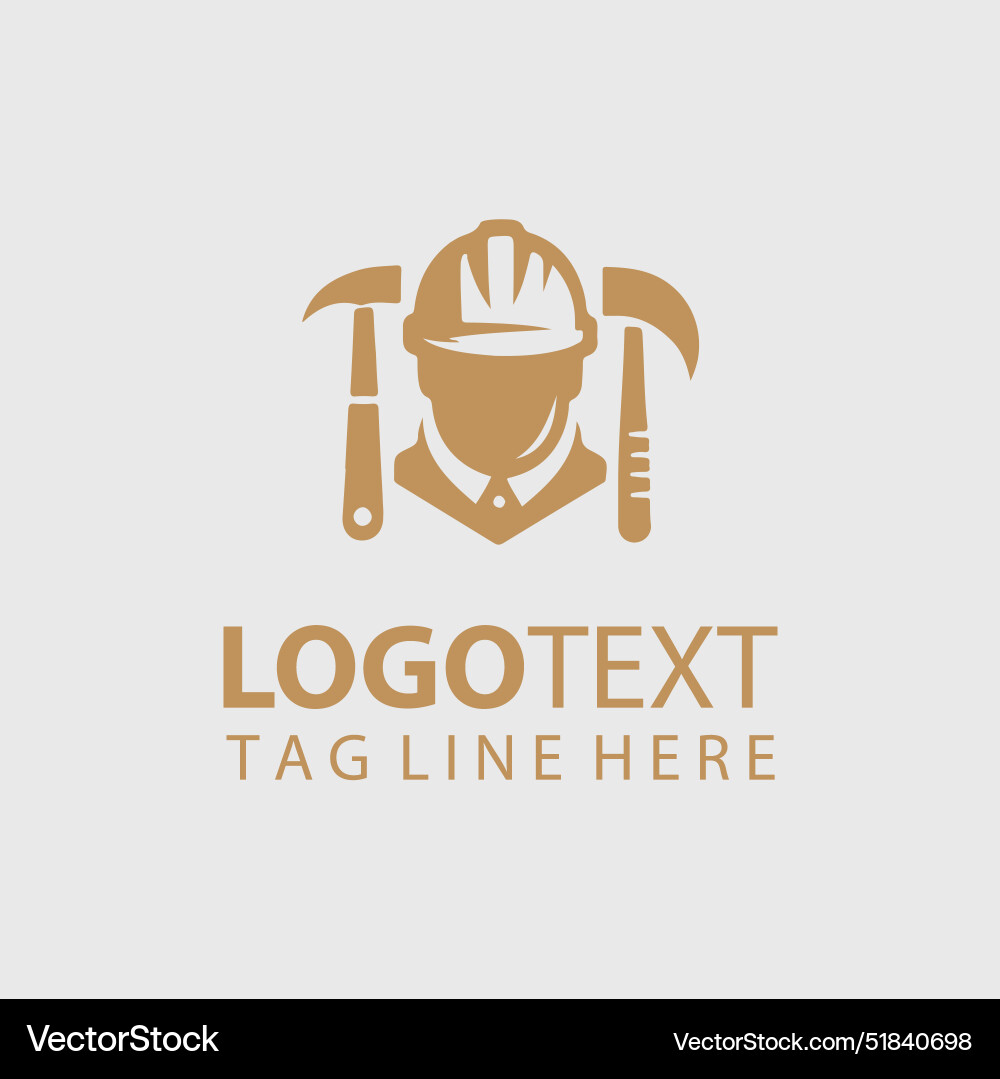 Construction worker logo Royalty Free Vector Image