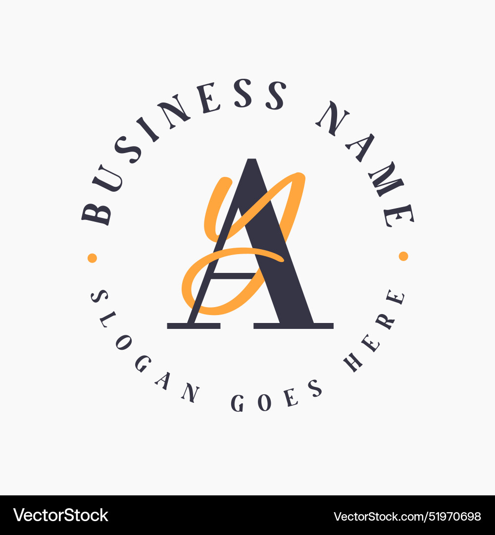 Elegant letter ay initials logo for corporate Vector Image