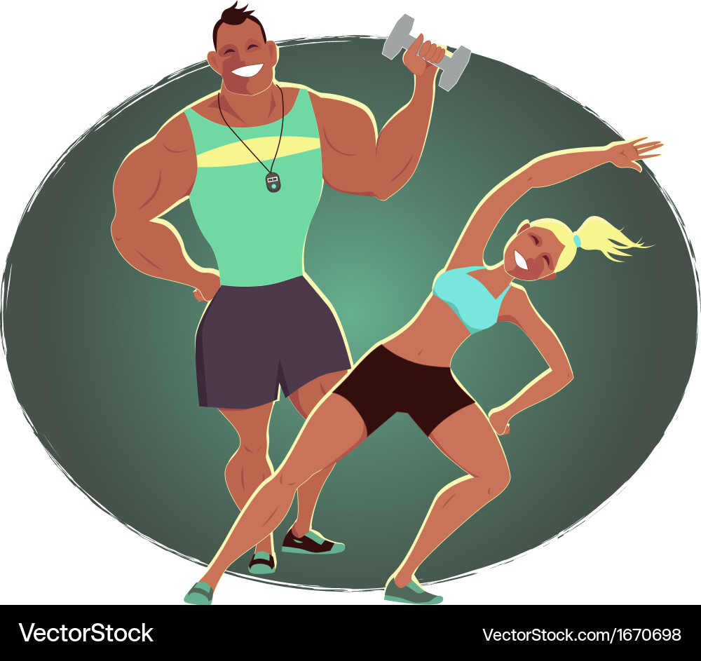 Fitness instructor and personal trainer Royalty Free Vector