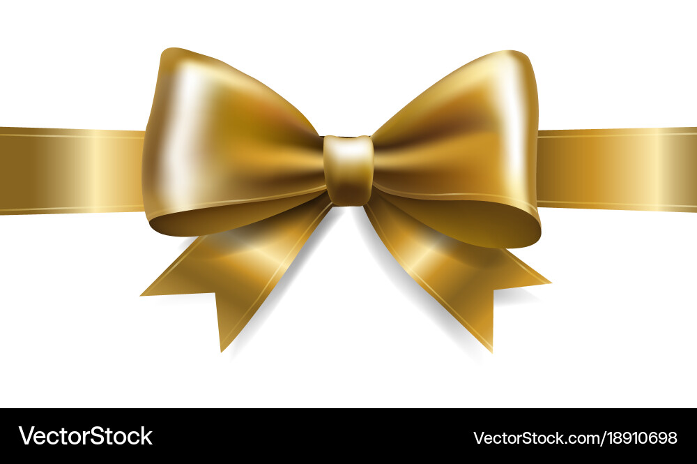 Golden bow isolated Royalty Free Vector Image - VectorStock