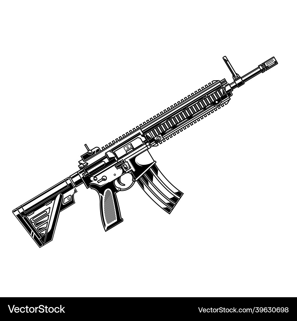HK416 Assault Rifle Royalty Free Vector Image - VectorStock