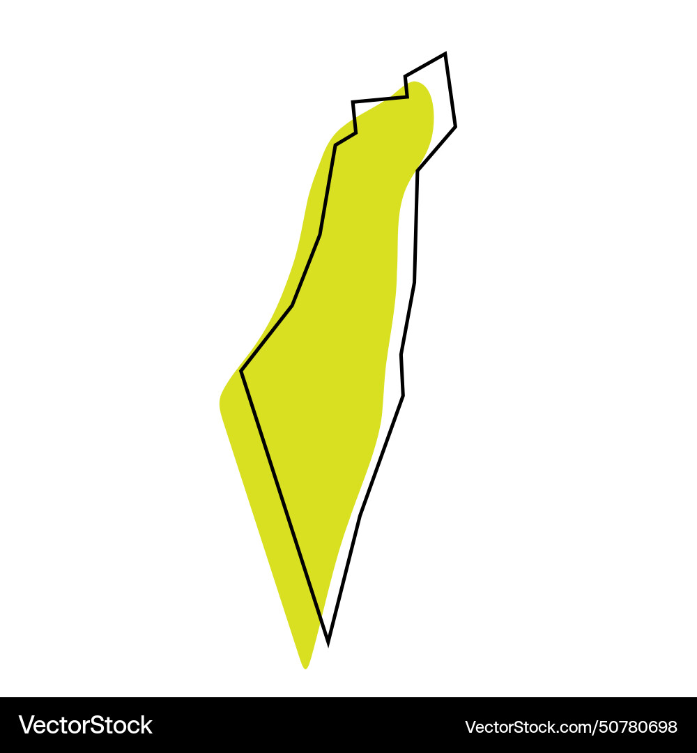 Israel simplified map Royalty Free Vector Image