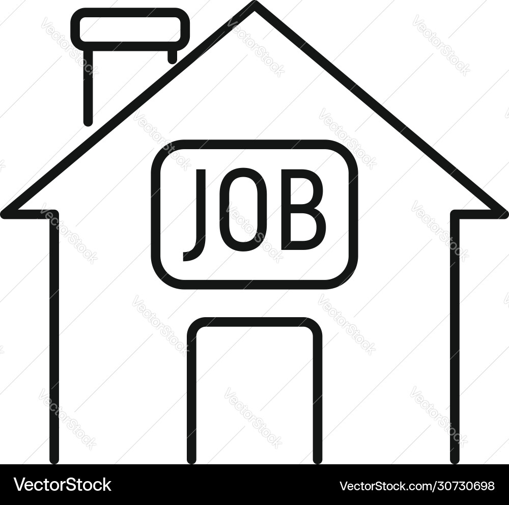 Job house icon outline style Royalty Free Vector Image