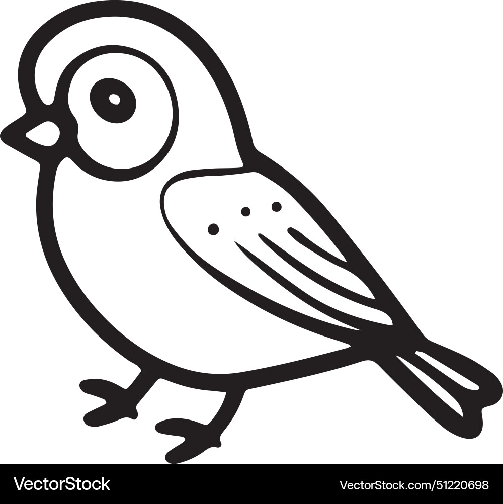 Monochrome bird isolated Royalty Free Vector Image