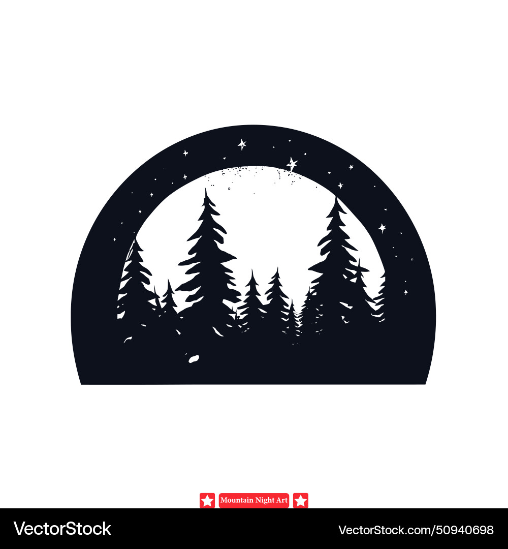 Nighttime wonder darkened mountain silhouette Vector Image