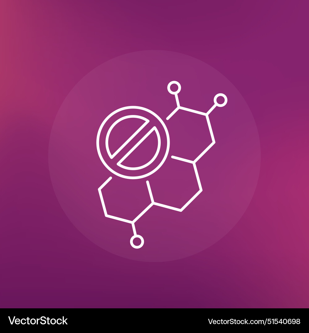 No hormones icon in line design Royalty Free Vector Image