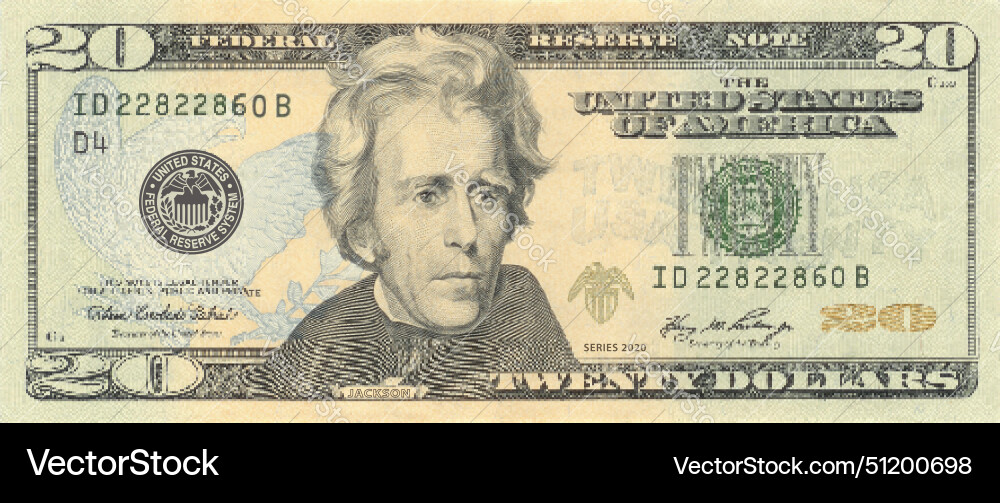 Obverse high polygonal pixel mosaic banknote usa Vector Image