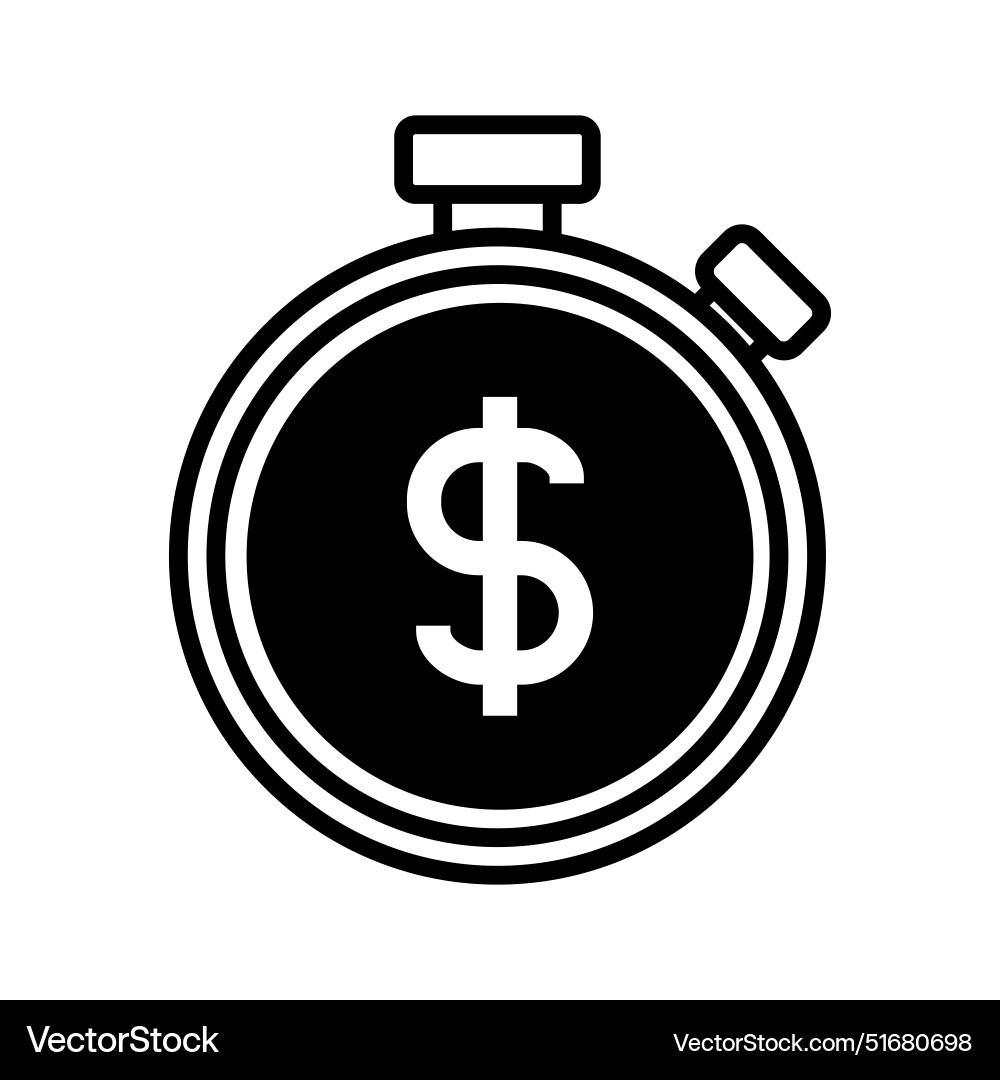 Stopwatch with money icon Royalty Free Vector Image