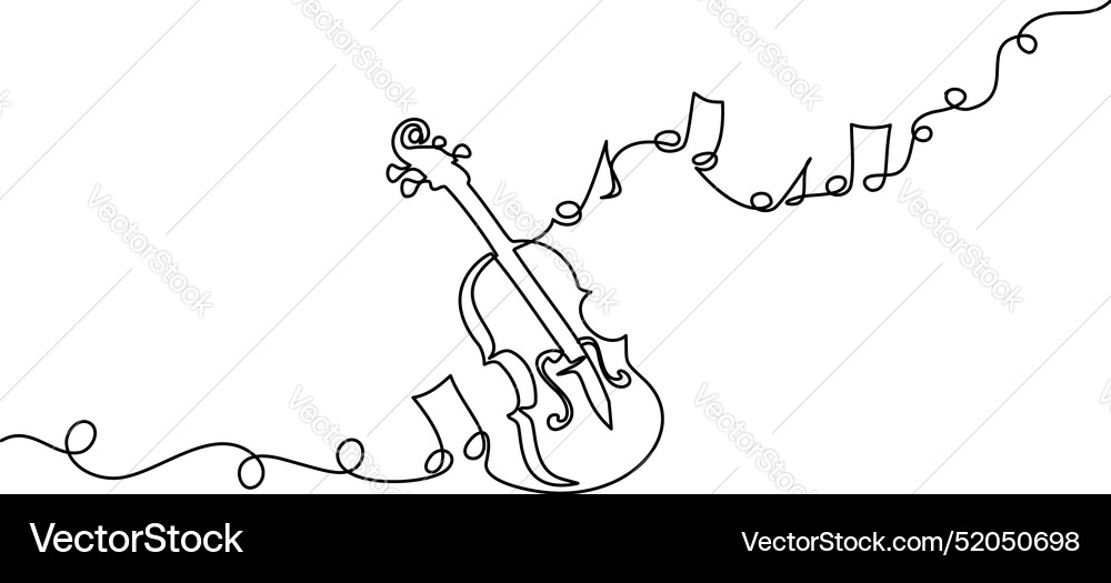 Violin with music stand and notes education Vector Image