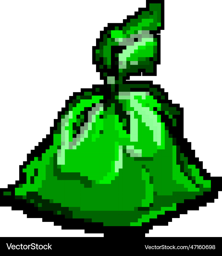 Waste trash bag game pixel art Royalty Free Vector Image