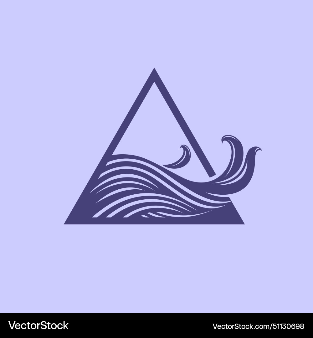 Wave logo with triangle concept Royalty Free Vector Image
