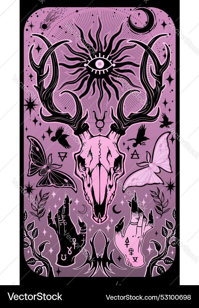 With witchcraft and ritual elements Royalty Free Vector
